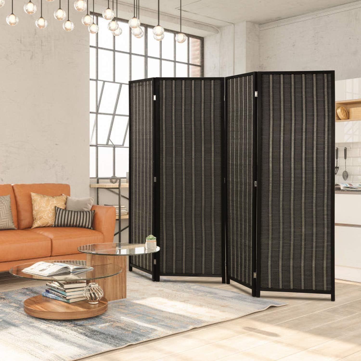 Room Divider Privacy Screen Room Partition 4 Panel 72 Inches Tall ...