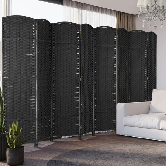 Room Divider Privacy Screen Wall Divider 8 Panels Folding Portable Wood ...