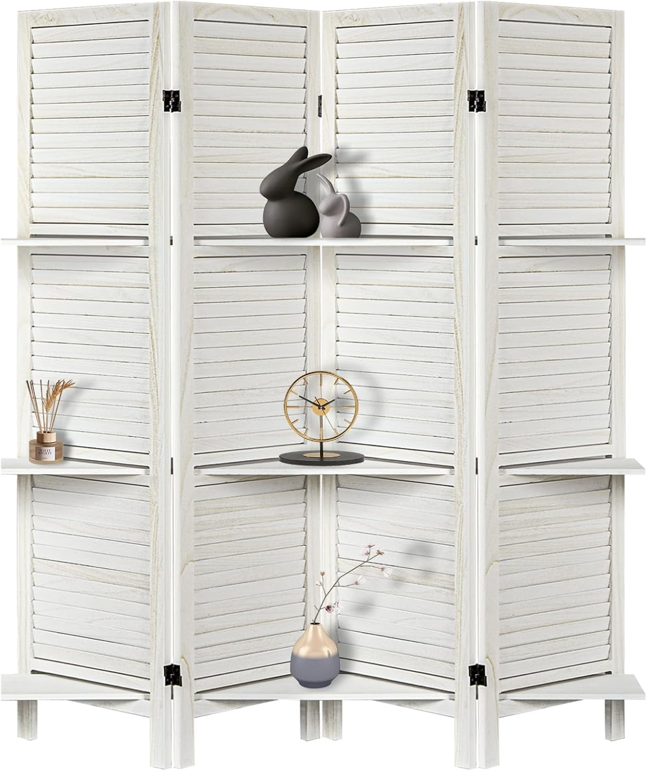 Room Divider with Shelves, Privacy Screen, Room Dividers and Folding ...