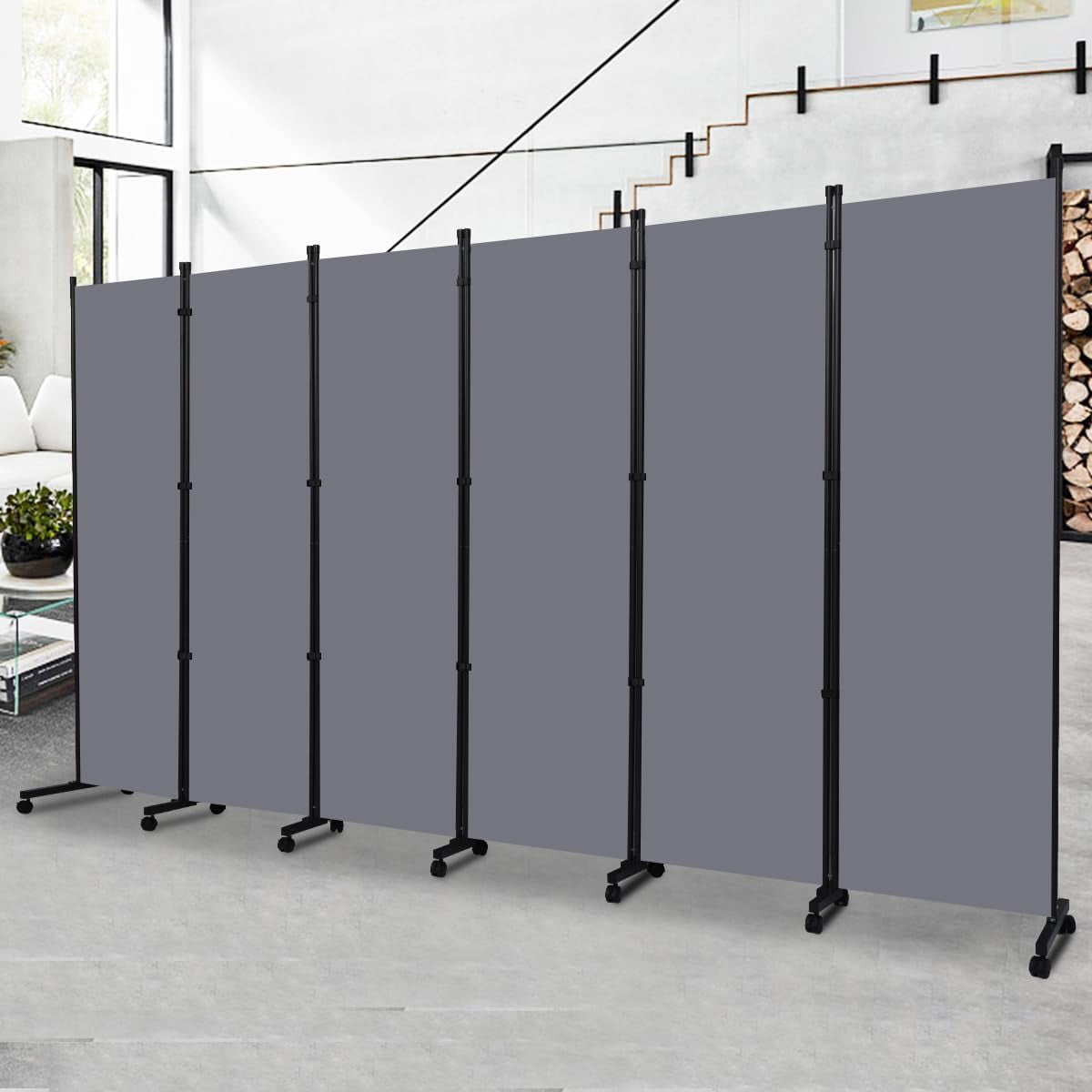 Room Divider Single Panel Privacy Screen W/Wheels, 71'' Wide Portable ...