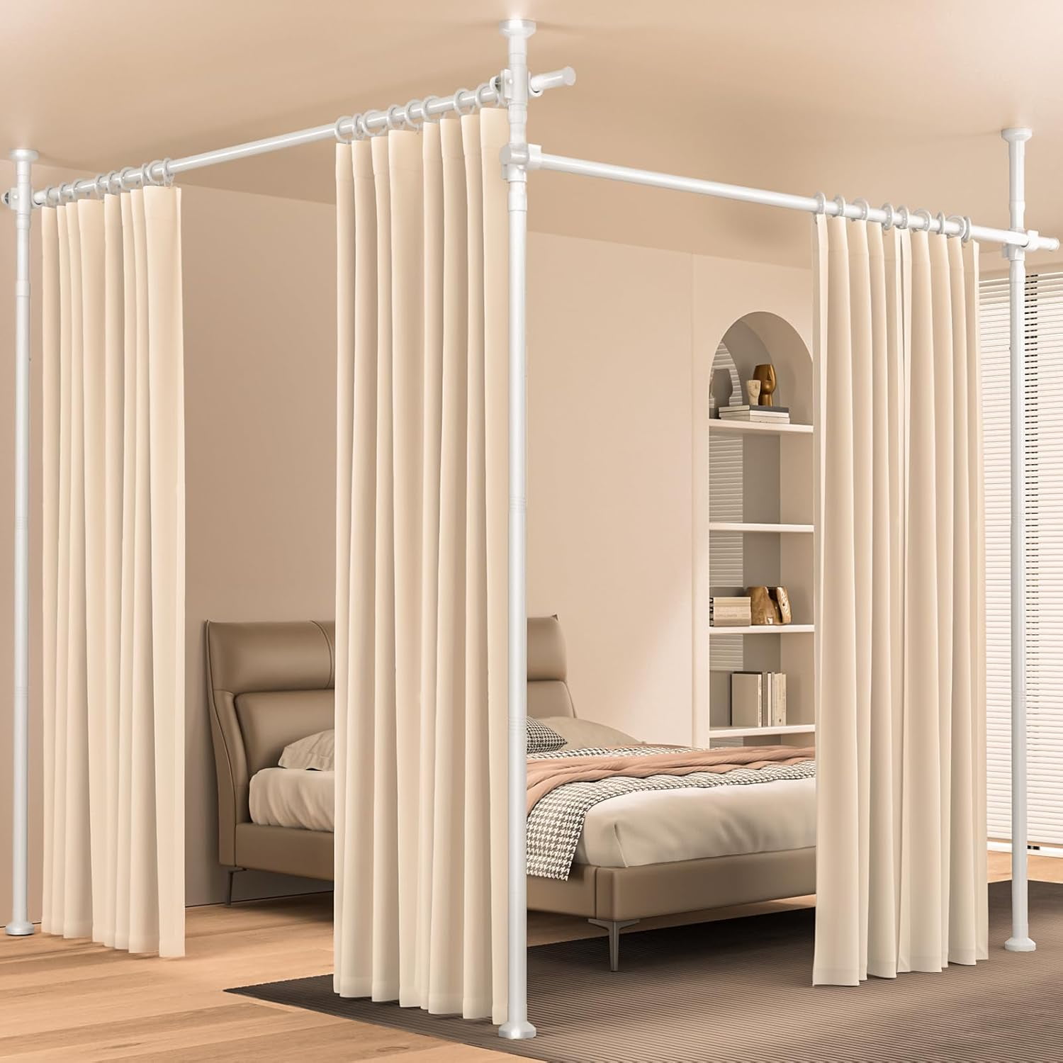 Room Divider, Tension Curtain Rod No Drilling,4-10ft(H) 28-140inch(W ...