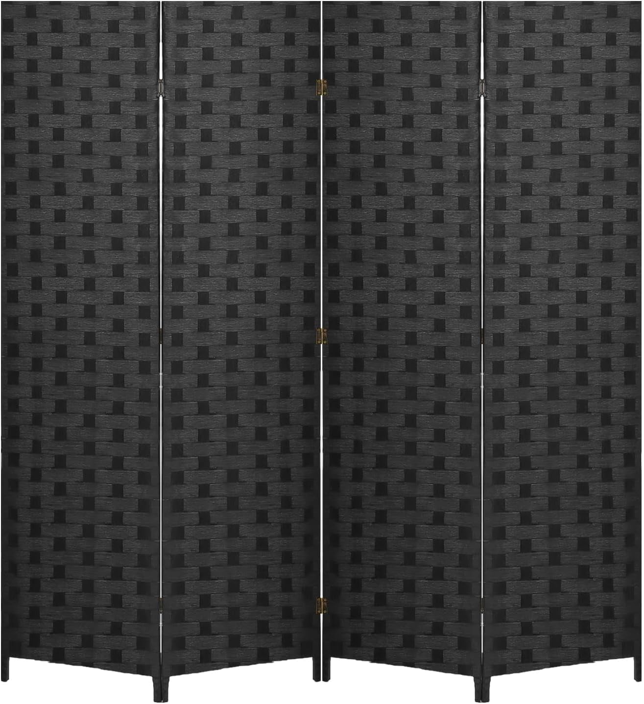 Room Divider Wall 4 Panels Indoor Handmade Wood Portable Room Dividers ...