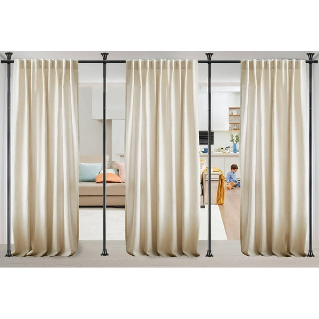 Room Divider for Wide Space Partitions, Curtain Rods No Drilling for ...