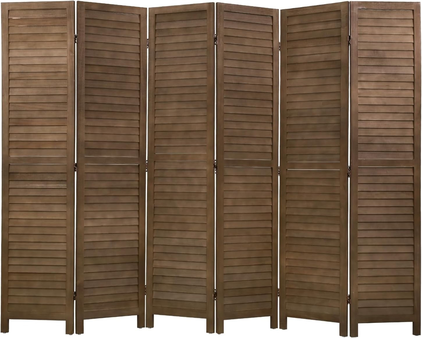 Room Divider Wood Folding Panel Screen 6 Panel Privacy Screens 5.75 FT ...