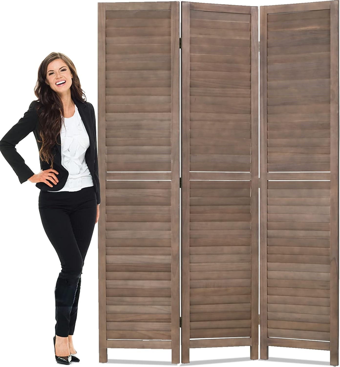 Room Dividers 3 Panel Partition Room Dividers 5.6 Ft Tall Privacy Wall ...