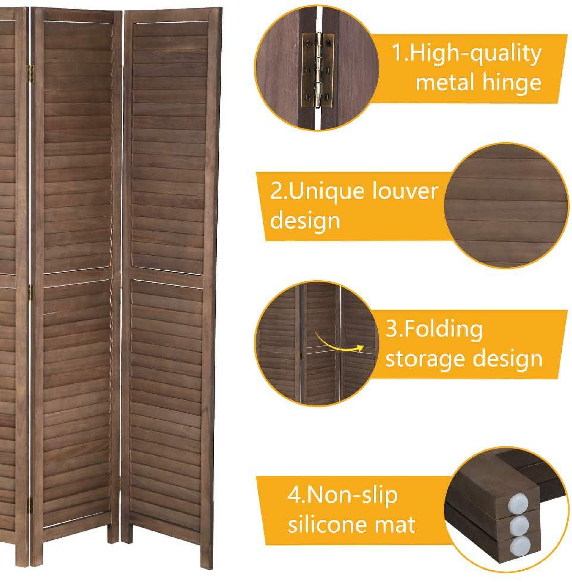 Room Dividers and Folding Privacy Screens, 3 Panel 69 Inch Tall ...