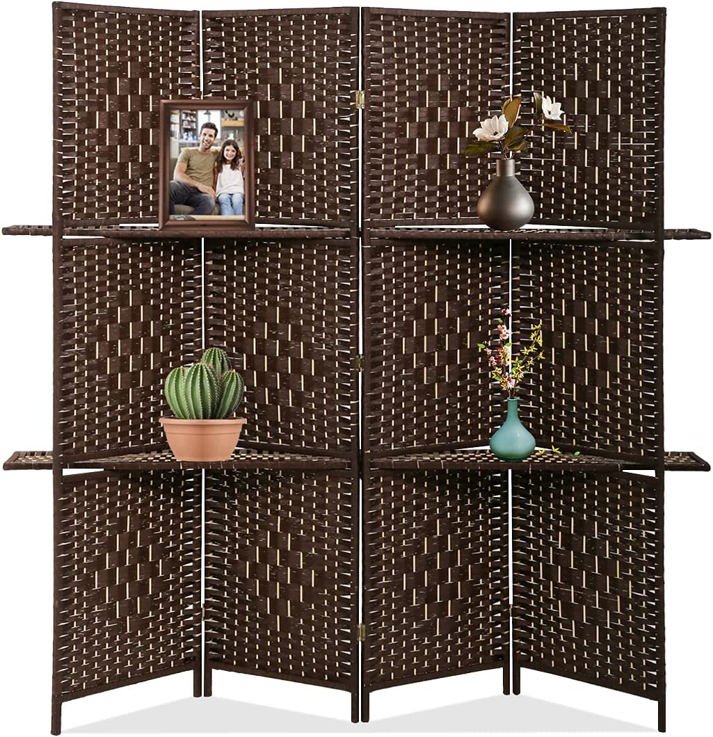 Room Dividers and Folding Privacy Screens 4 Panel 67 Inch Tall Portable ...