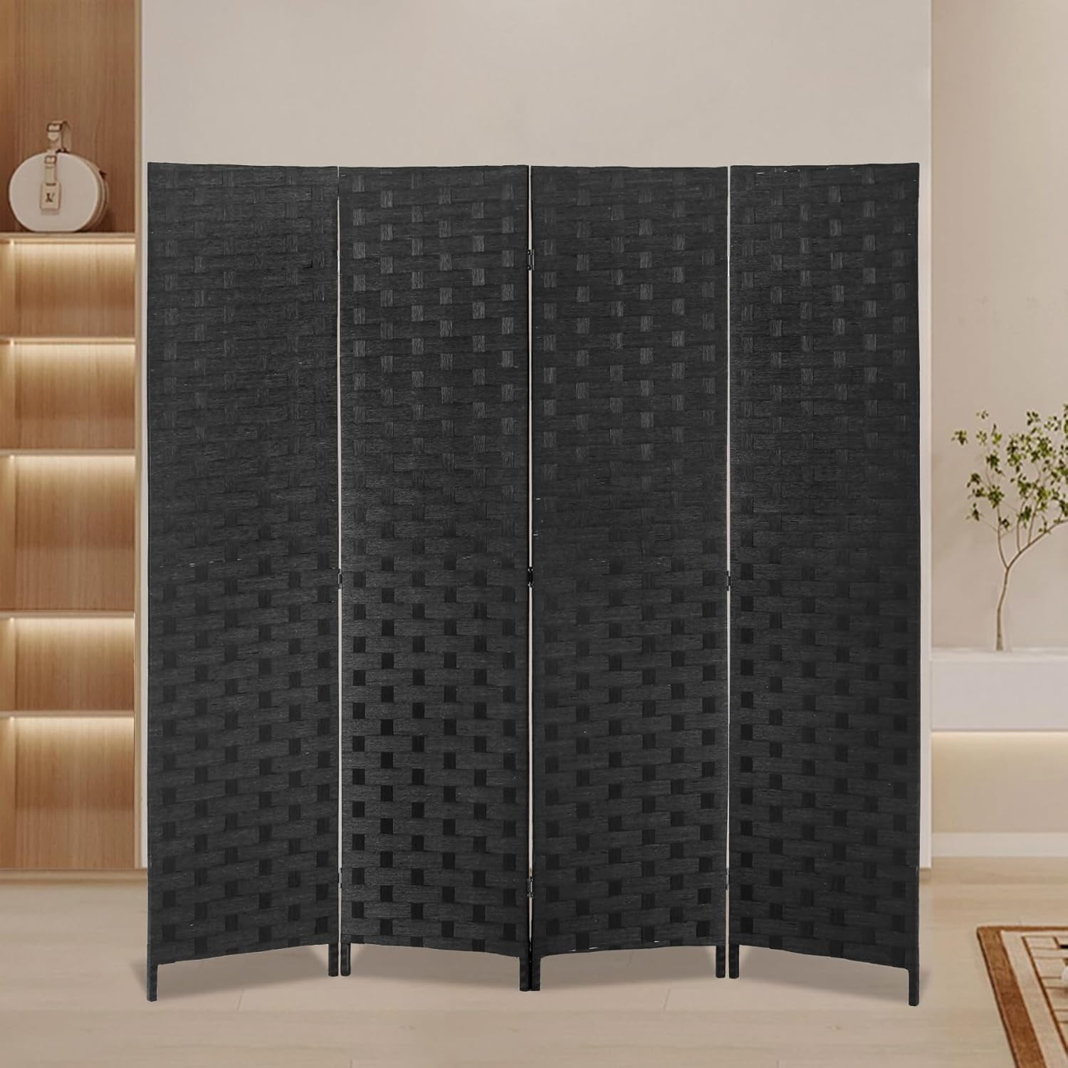 Room Dividers Folding Privacy Screens, 4 Panel 6FT Wood Room Divider ...
