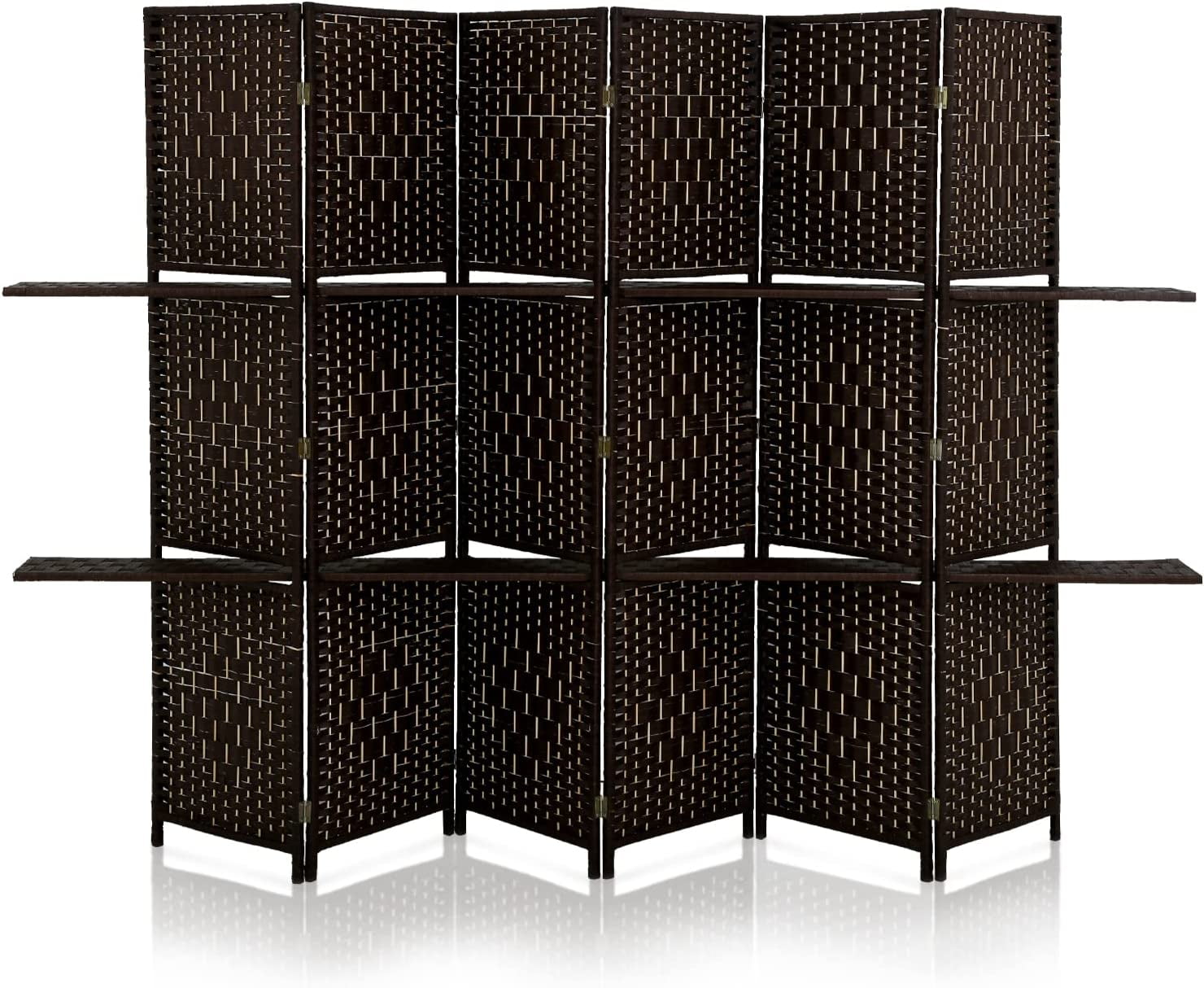 Room Dividers and Folding Privacy Screens 6 Panel 71 Inch Tall Portable ...