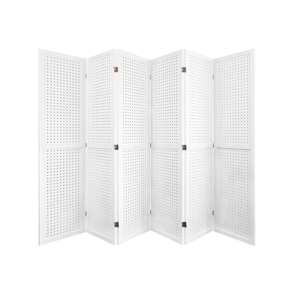 Room Dividers and Folding Privacy Screens, 6 Panel Pegboard Display ...