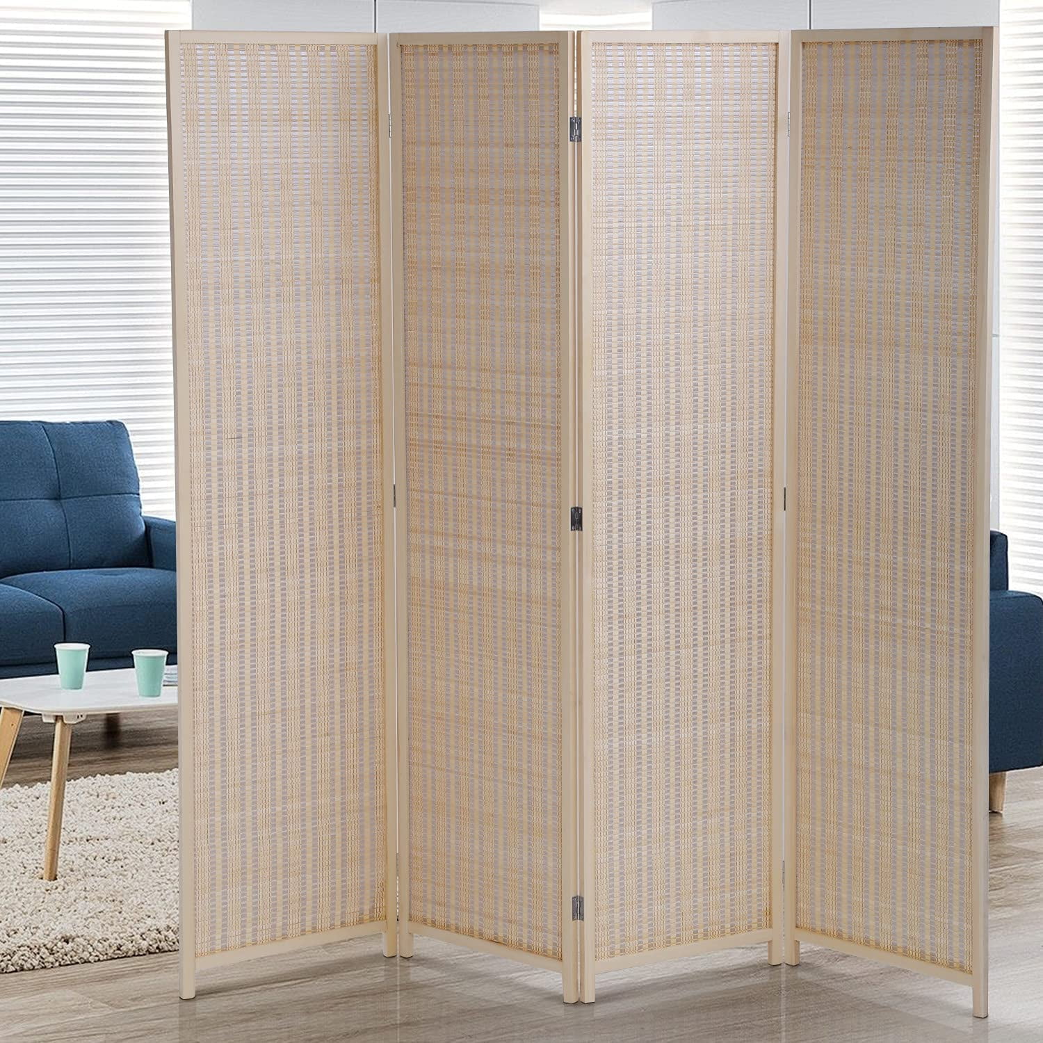 Room Dividers Folding Screen Partitions 4 Panel Privacy Screen ...