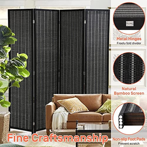 Room Dividers Folding Screen Partitions 4 Panel Privacy Screen ...