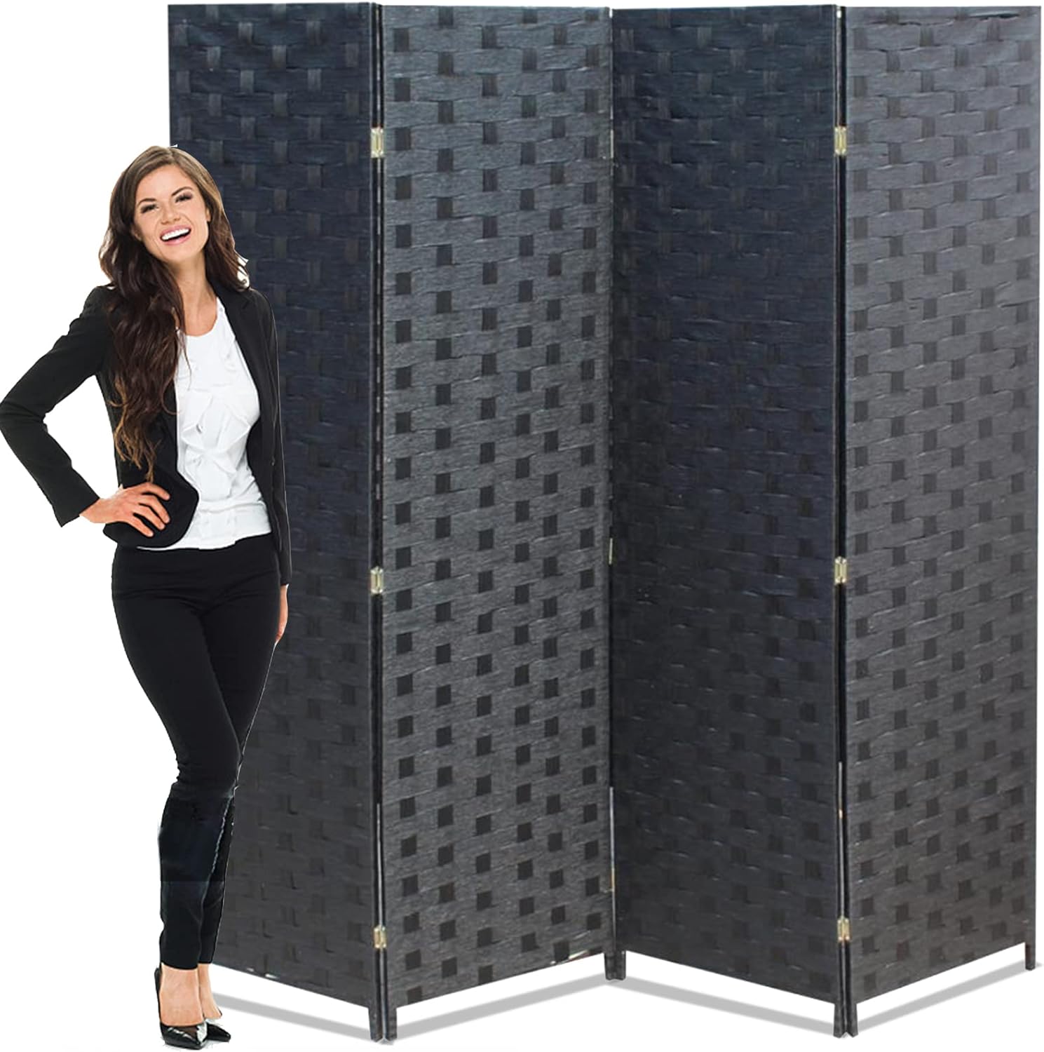 Room Dividers Wall Privacy Screen Partitions 4 Panel 6 Feet Foldable ...
