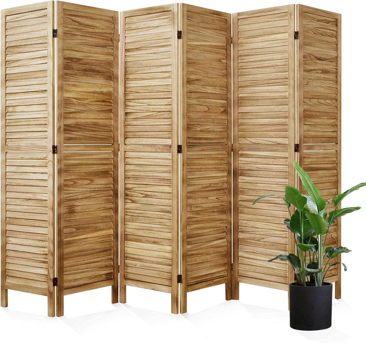 Room Dividers and Folding Privacy Screens, Wood Louvered Separators ...
