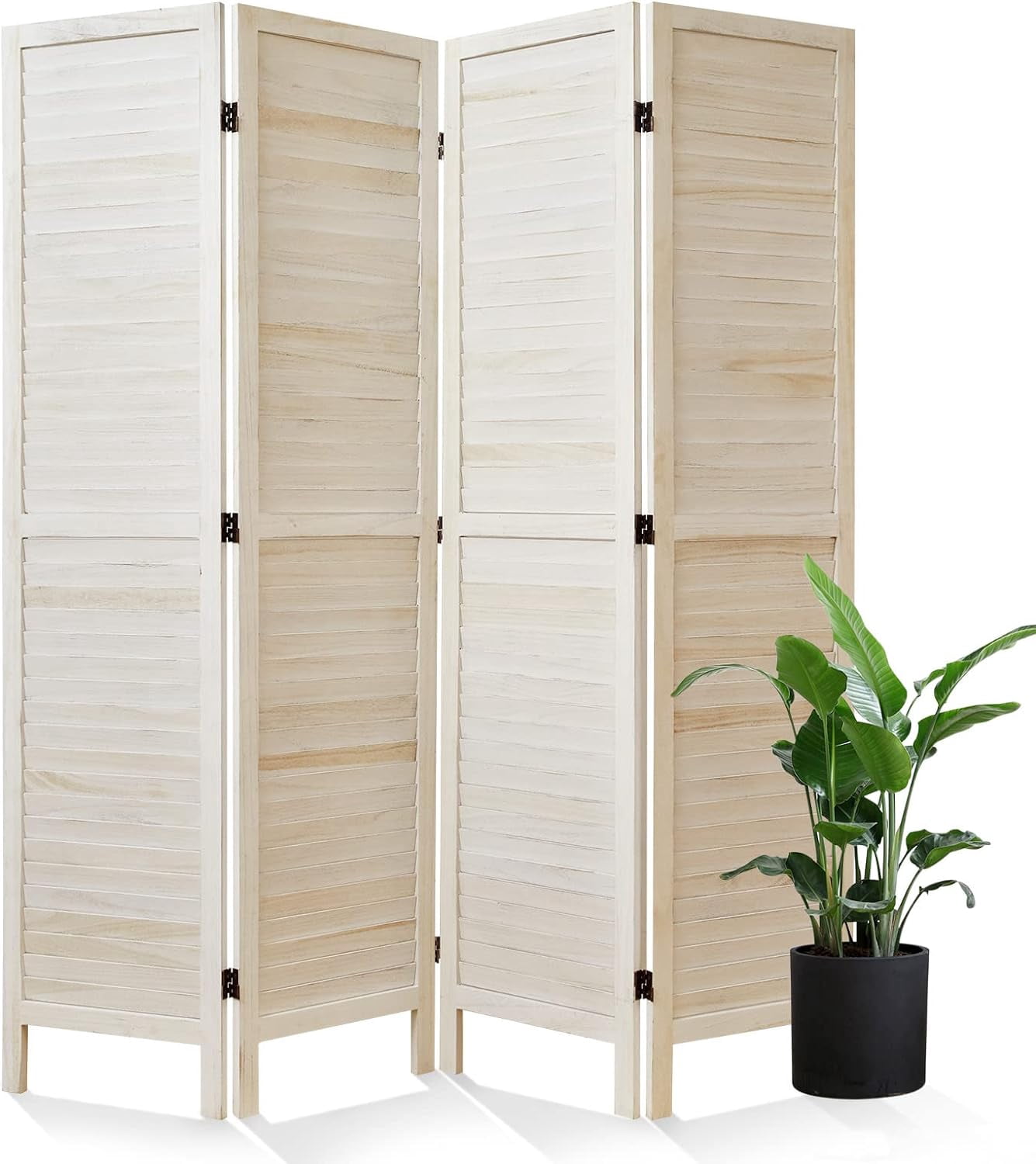 Room Dividers and Folding Privacy Screens, Wood Louvered Separators ...