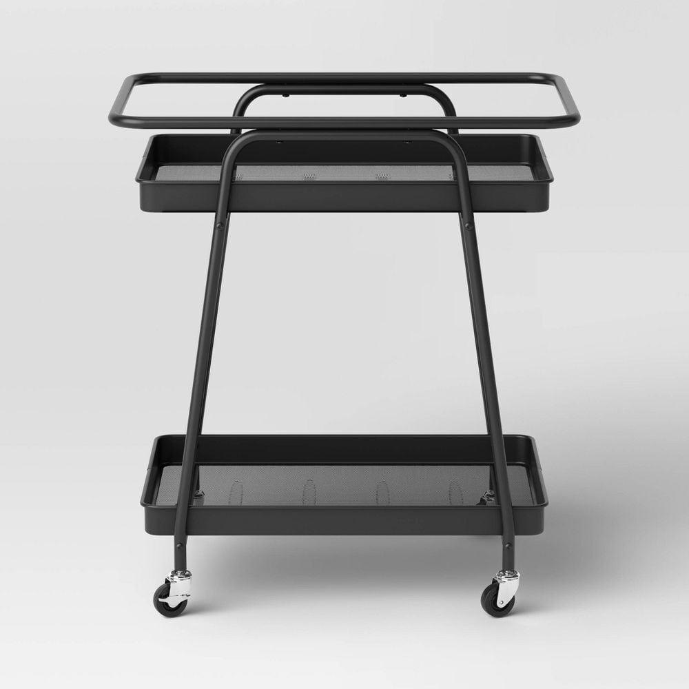 Room Essentials Metal Mesh Rolling Patio Bar Cart Black - Walmart.com
