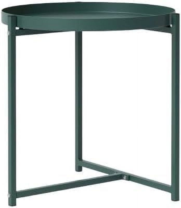 Room Essentials Outdoor Steel Round Side Table Tray Top End Side Table ...