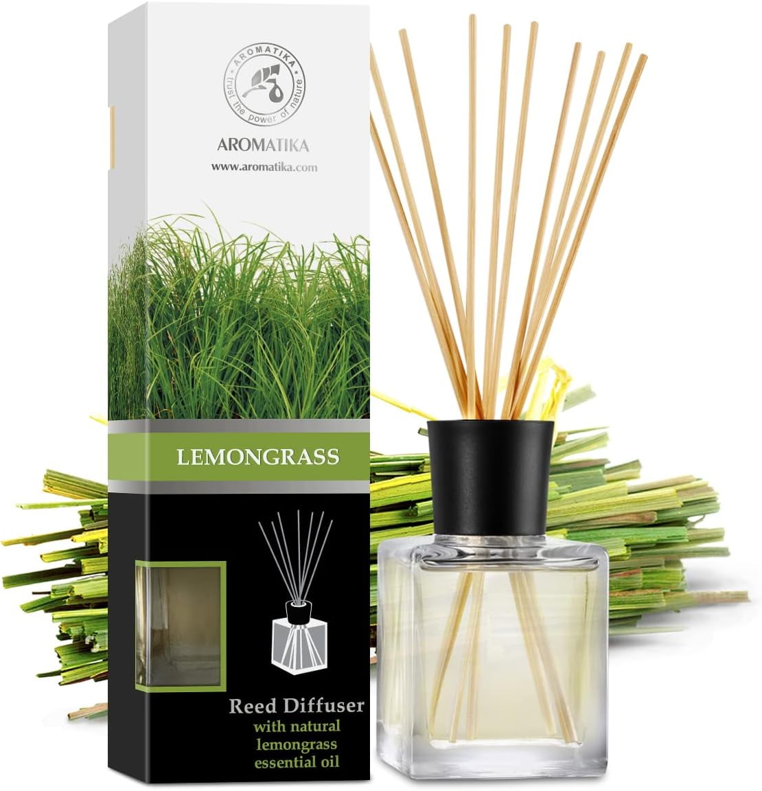 Room Fragrance Diffuser Lemongrass 6.8 Fl Oz - 200ml - with Bamboo ...
