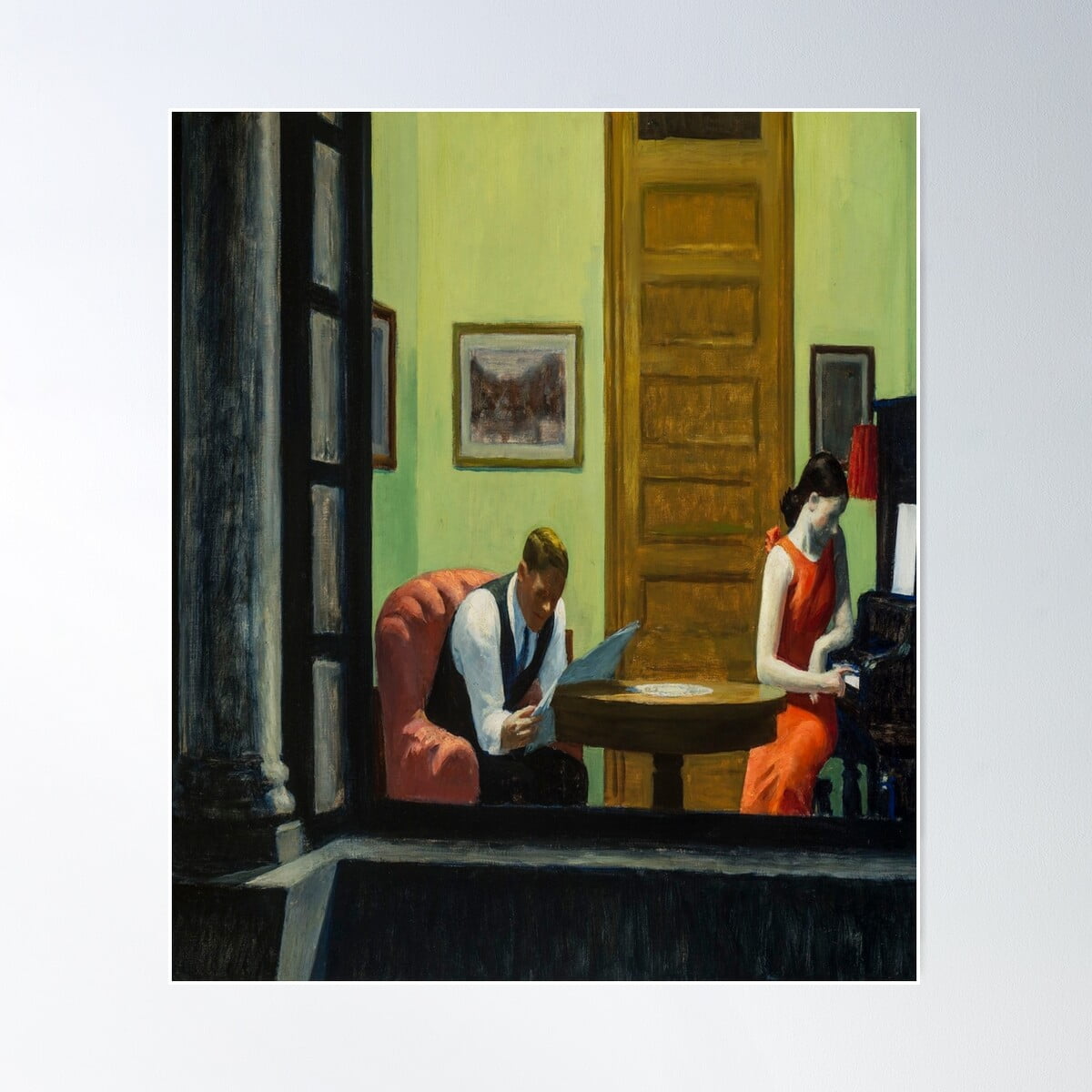 Room In New York-Edward Hopper Poster Wall Art, Modern Wall Decor For ...