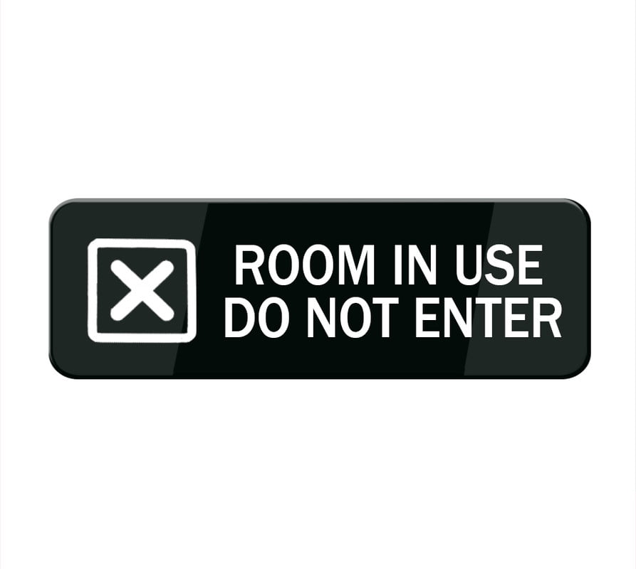 Room In Use Do Not Enter Sign, Signage White/Black Plastic Acrylic, 10 ...