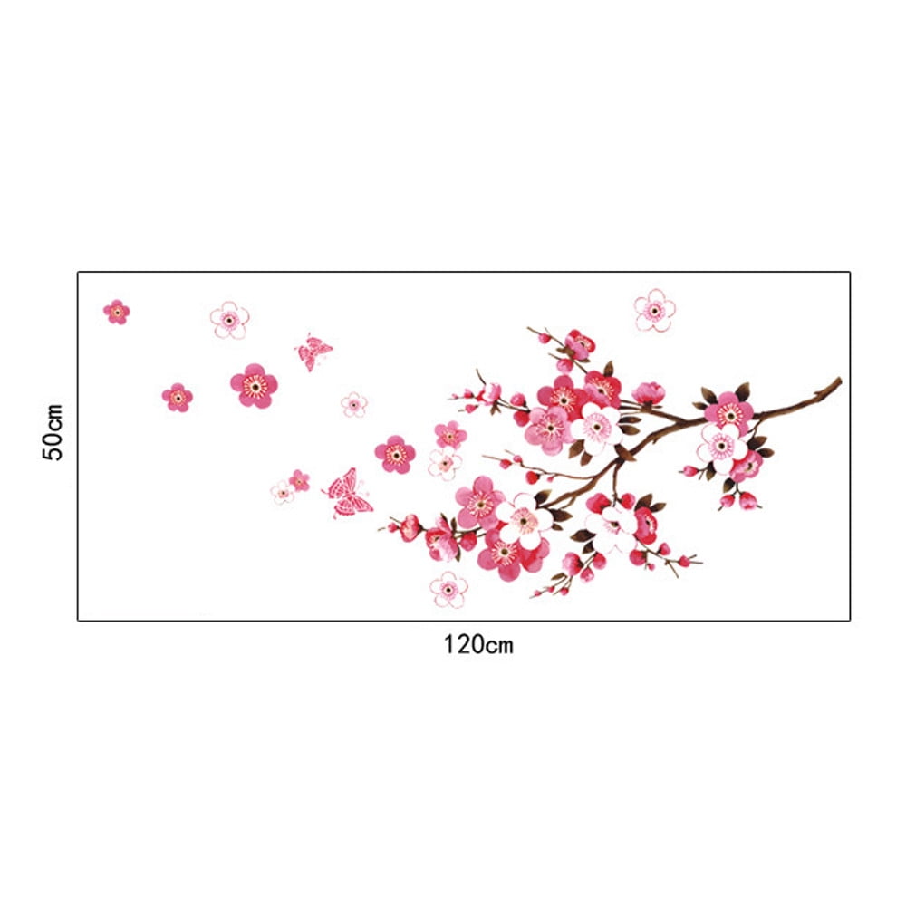 Room Peach Flower Wall Stickers Art Decals Mural and Stickers Glitter ...