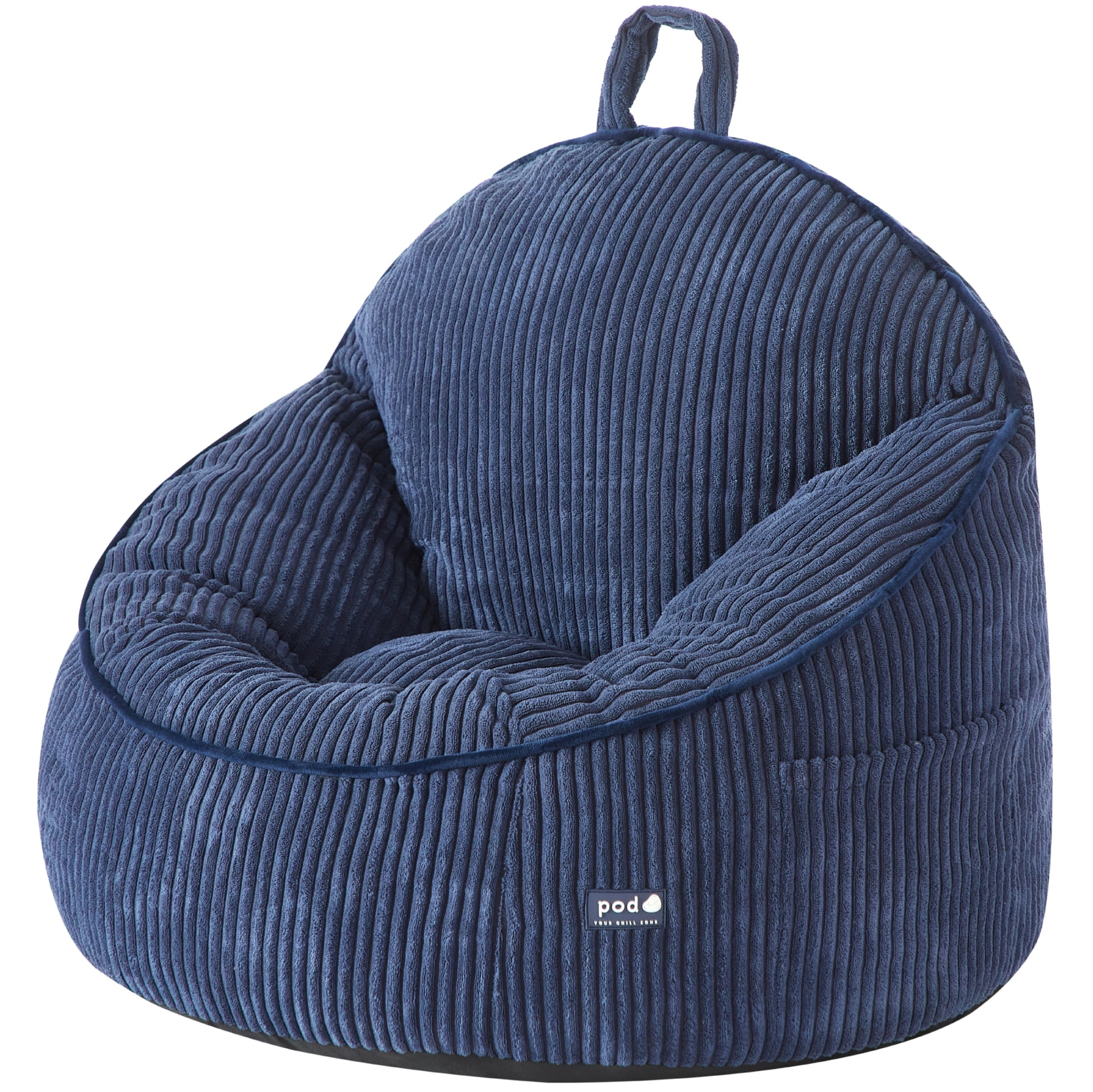 Room Revival Compressed Foam Bean Bag Chair for Kids, Navy Blue ...