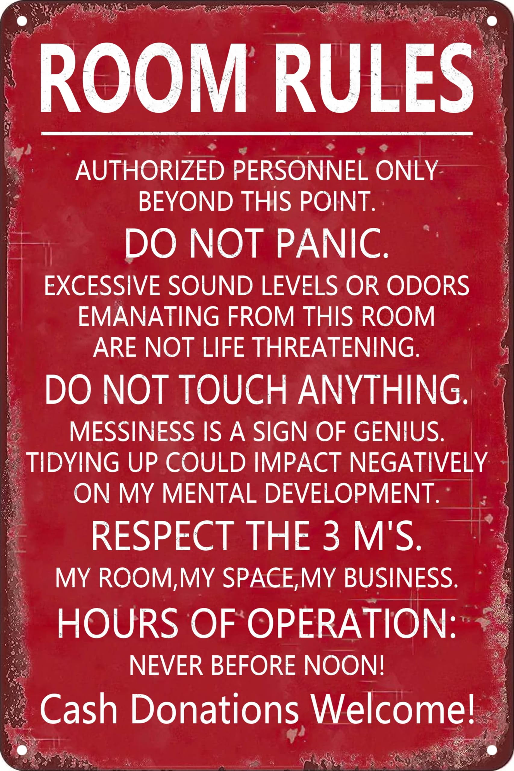Room Rules Sign For Teen Girls Boy Bedroom Gaming Room Door Decor Dorm ...