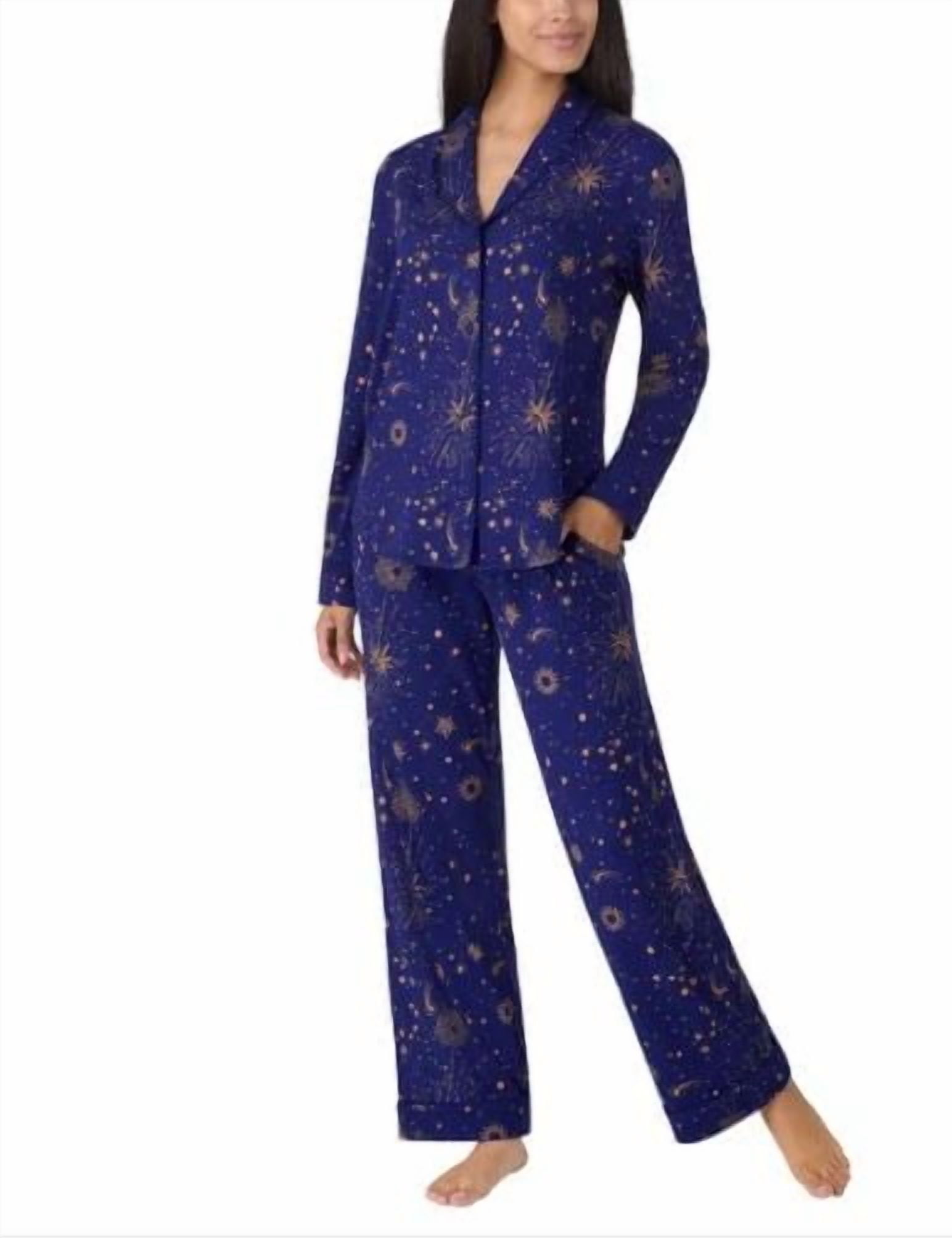 Room Service Womens 2-Piece Shawl Collar Pajama Set (US, Alpha, Medium ...