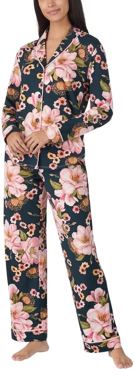 Room Service Womens 2-Piece Shawl Collar Pajama Set (US, Alpha, Small ...