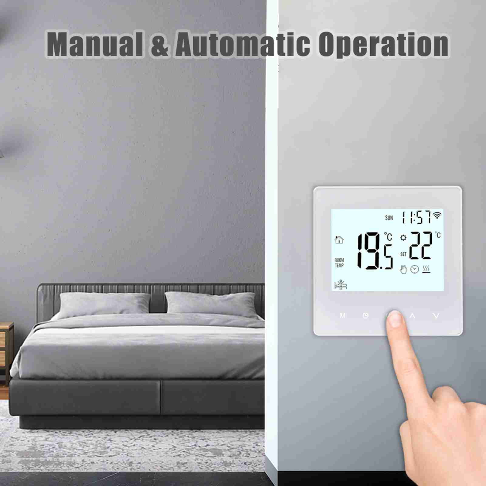 Room Smart Tuya WiFi Thermostat 3A Digital Programmable LCD Display Underfloor Heating ...
