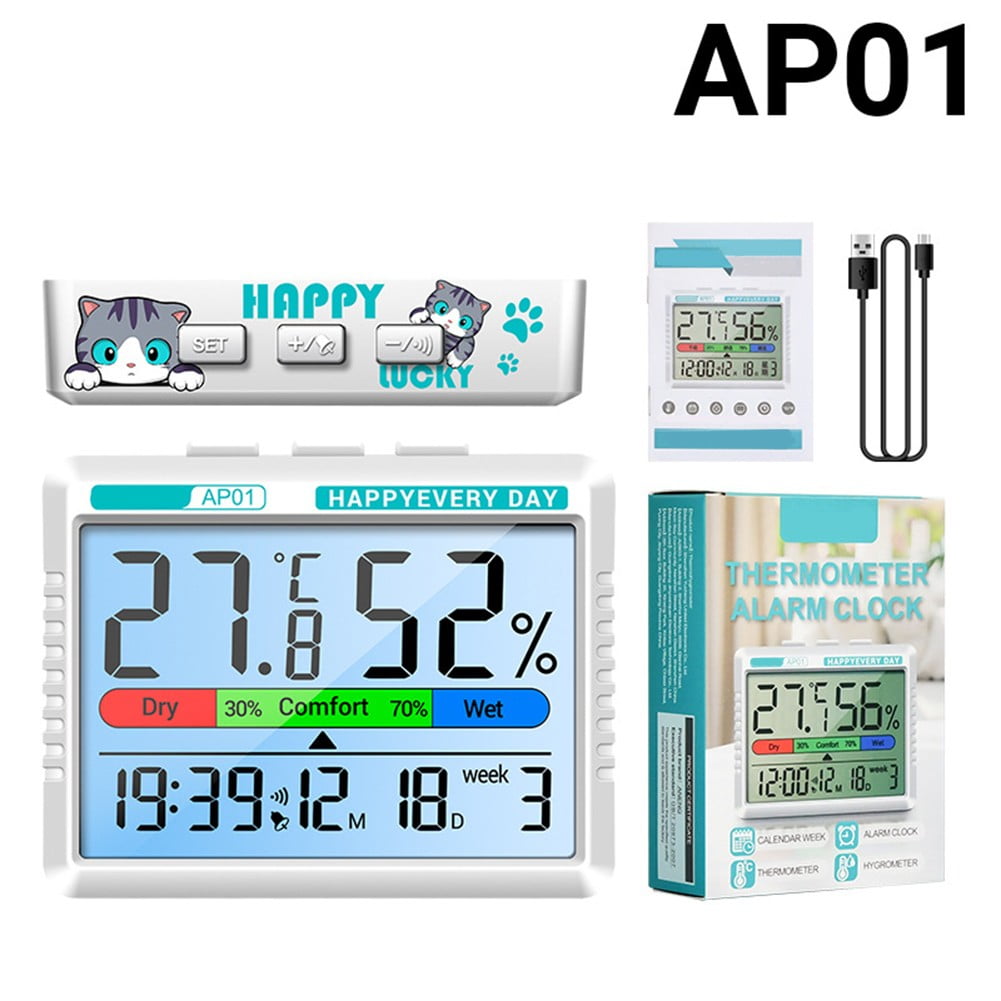 Room Temperature Monitor Digital Hygrometer with Clock Temperature ...
