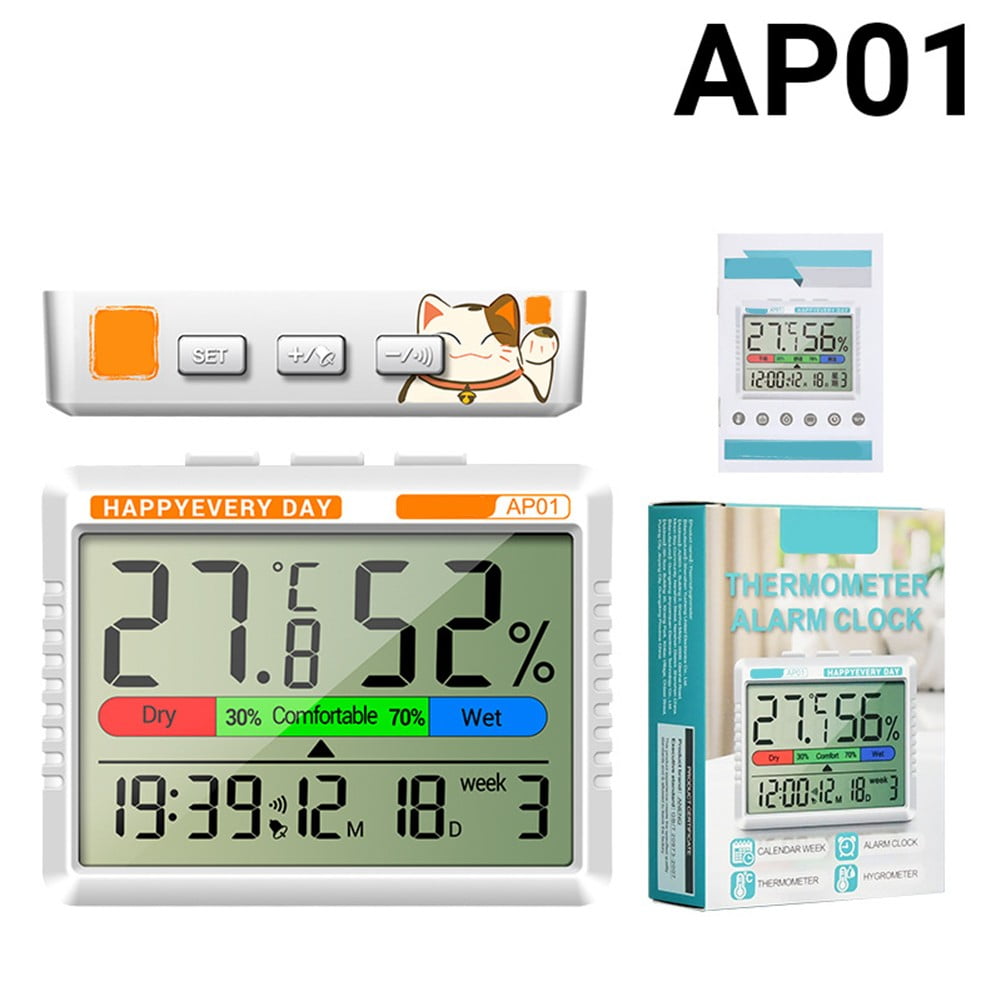 Room Temperature Monitor Digital Hygrometer with Clock Temperature ...