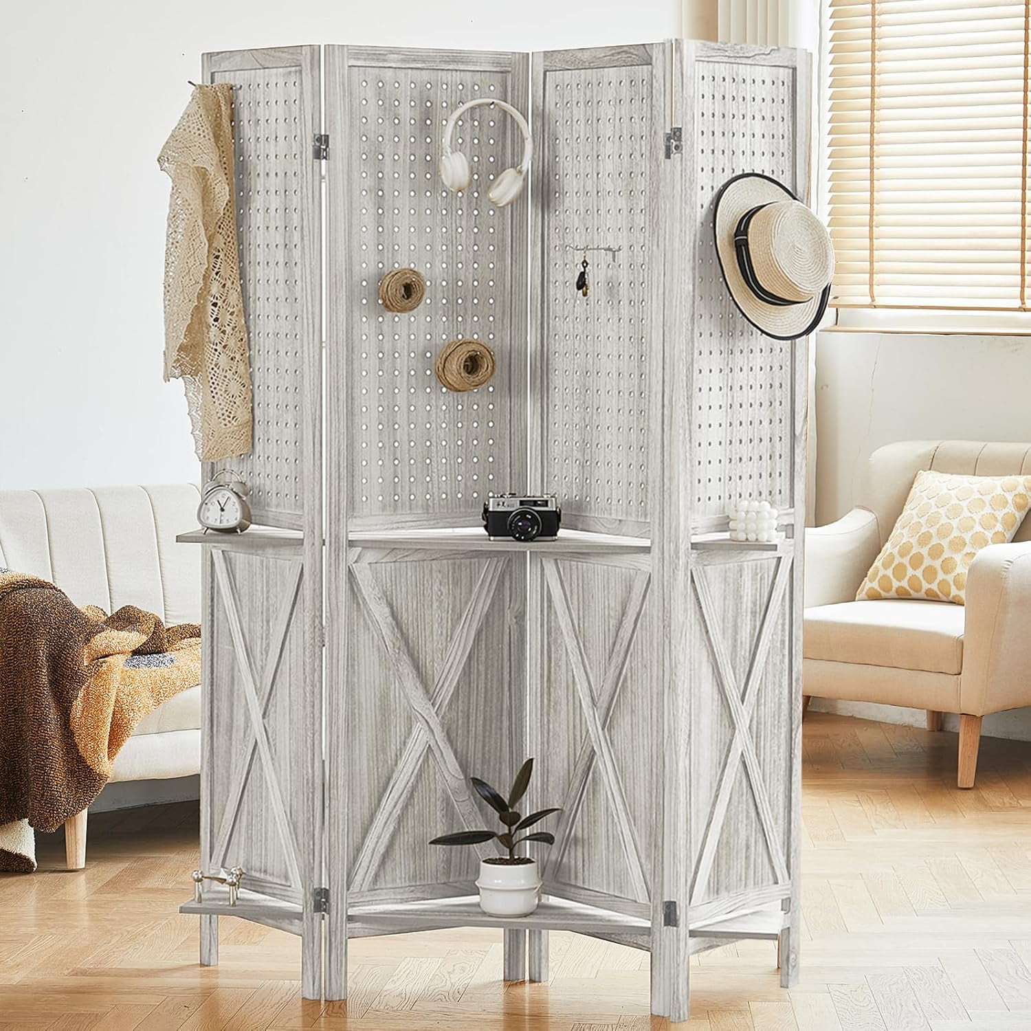 Room divider wall with shelves, wood room dividers and folding privacy ...