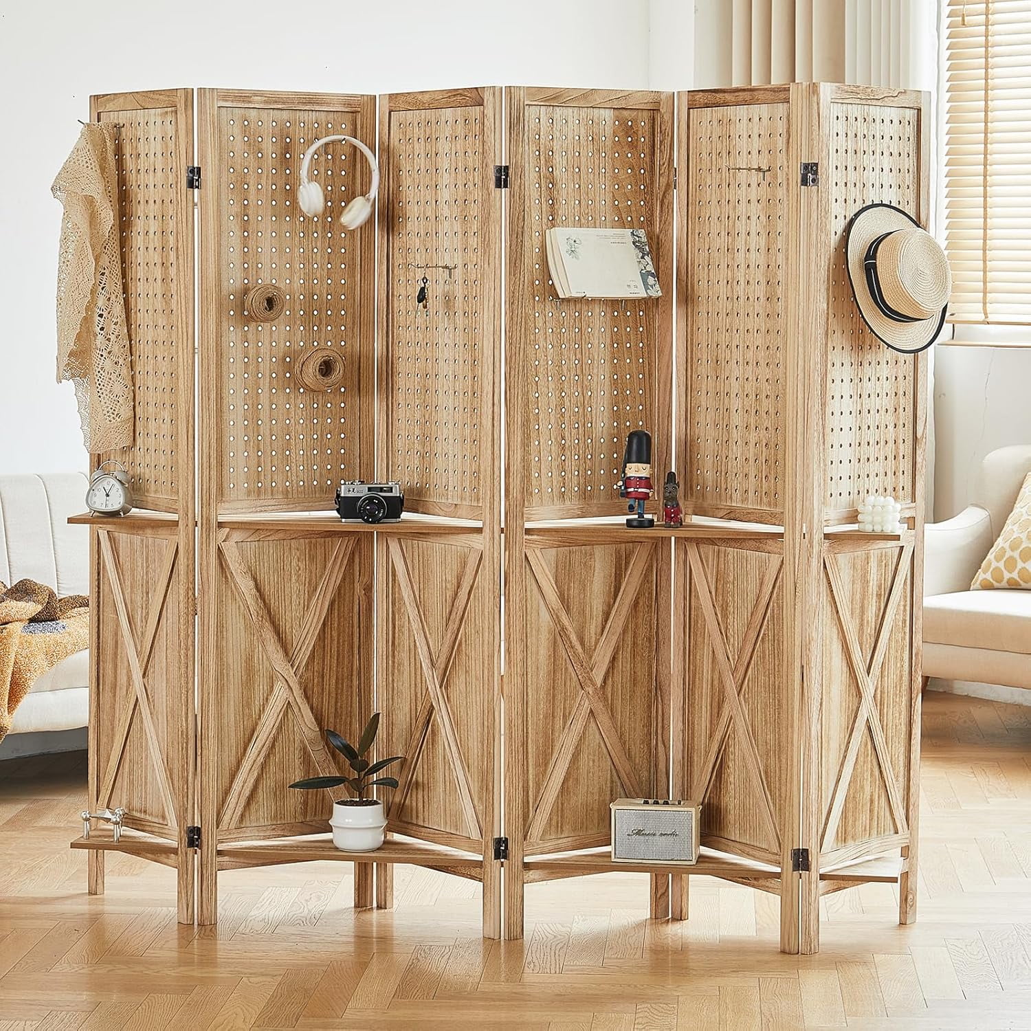 Room divider wall with shelves, wood room dividers and folding privacy ...