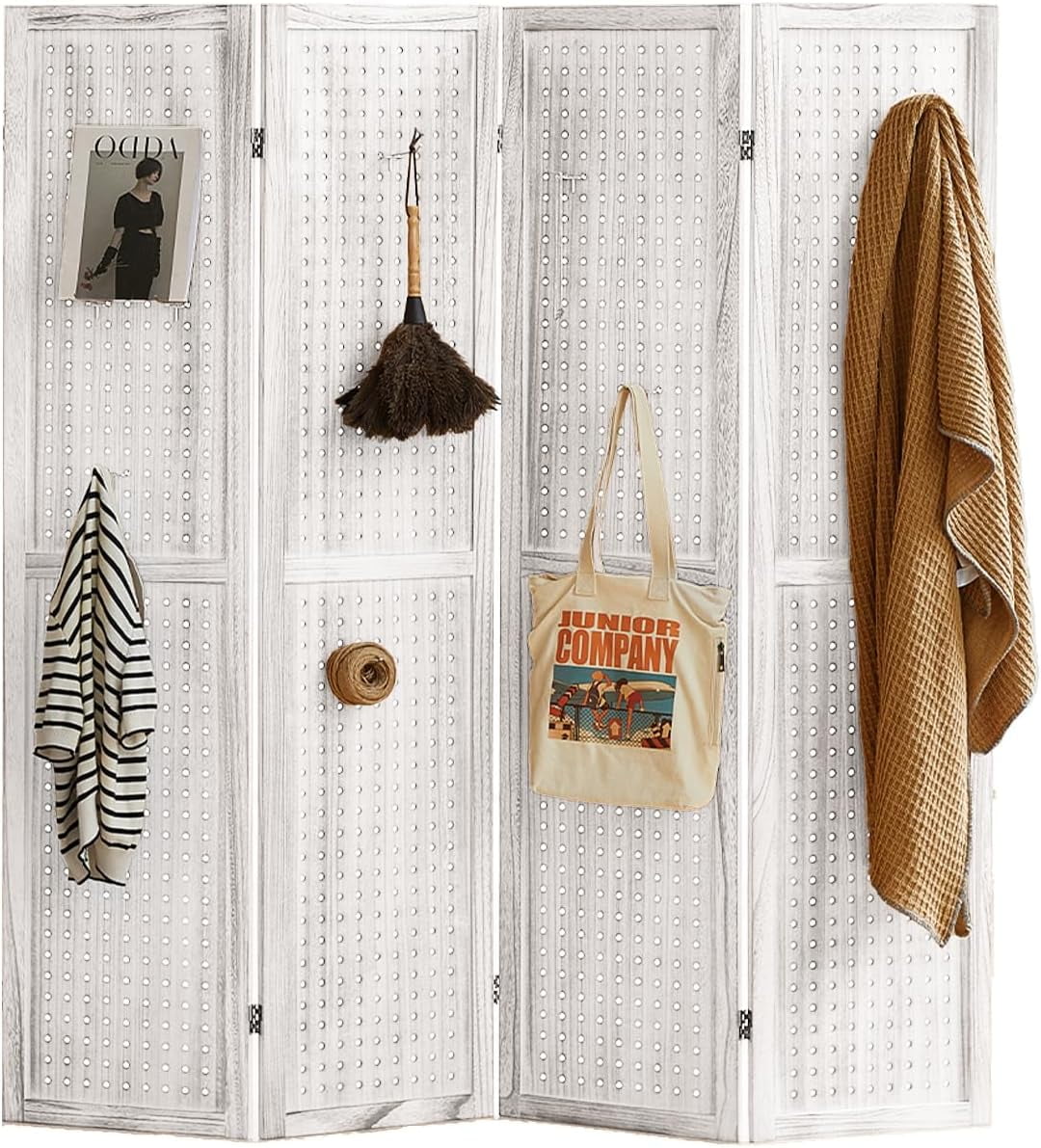 Room dividers and folding privacy screens, wooden pegboard display ...