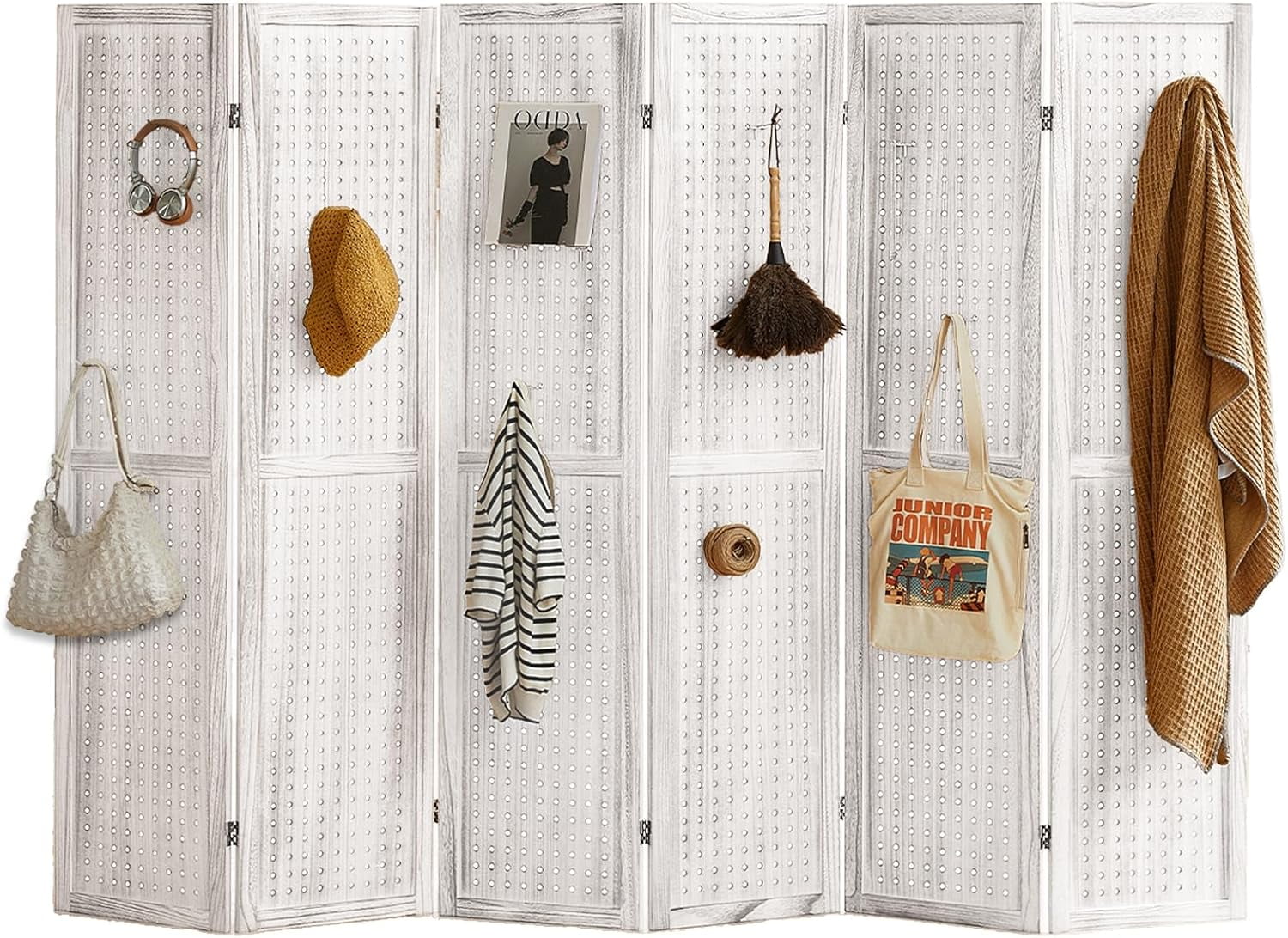 Room dividers and folding privacy screens, wooden pegboard display ...
