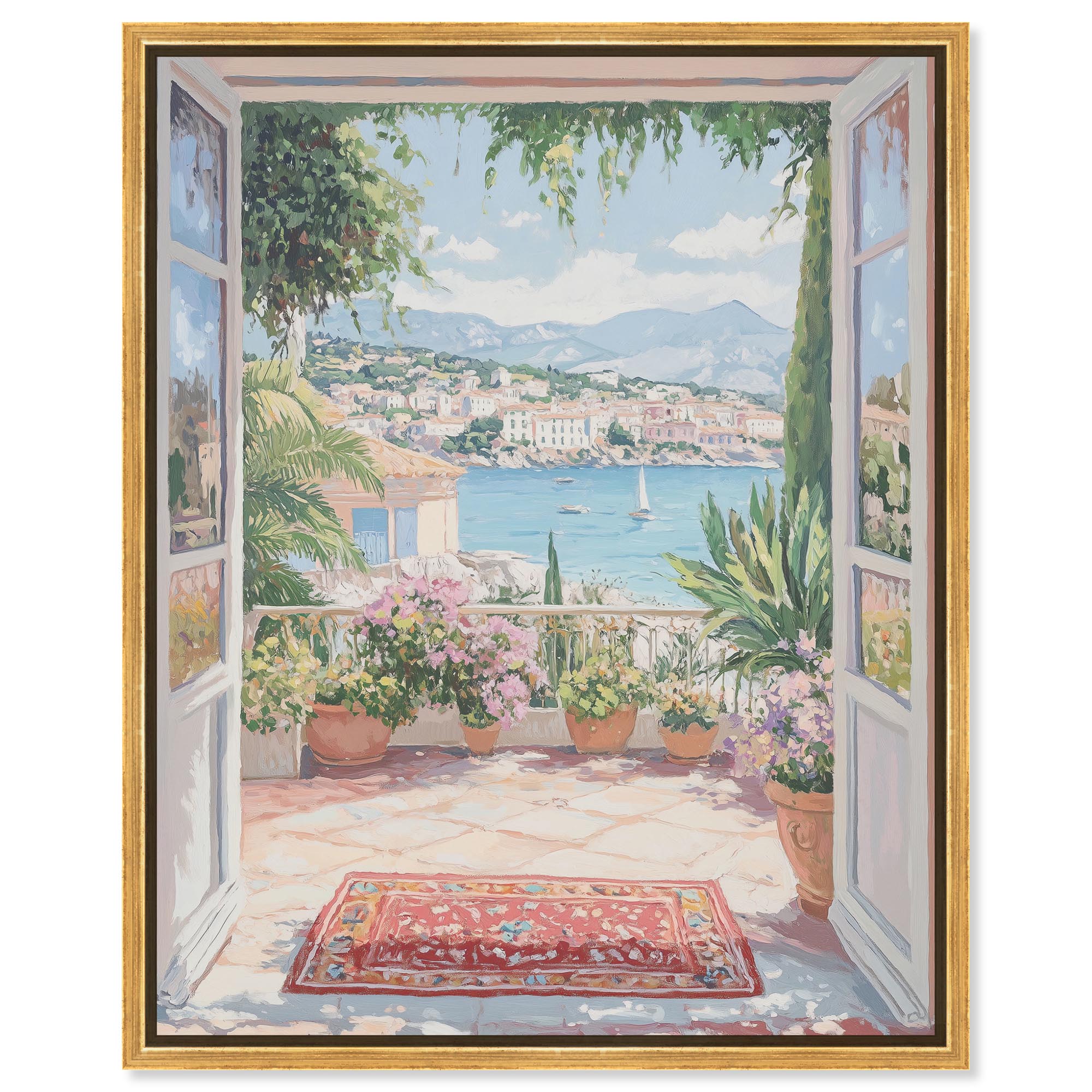 Room with a View Canvas Coastal Prints by Art Remedy, Gold Frame, 24 x ...