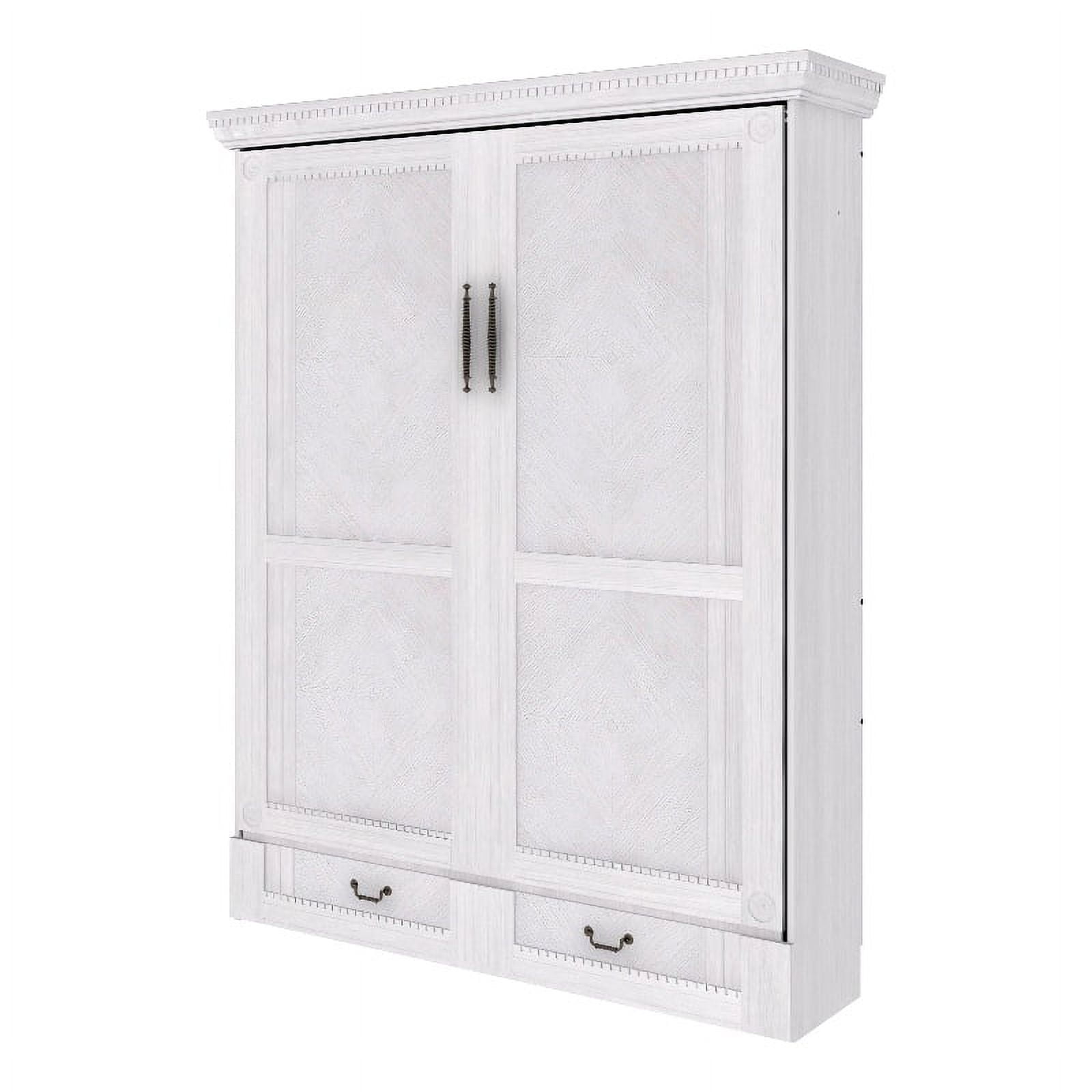 RoomAndLoft Imperial Queen Size Solid Wood Murphy Wall Bed with Cabinet ...