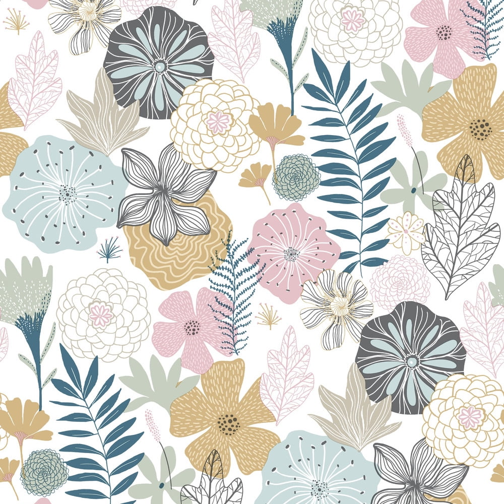 RoomMates Perennial Floral Peel & Stick Wallpaper - Walmart.com