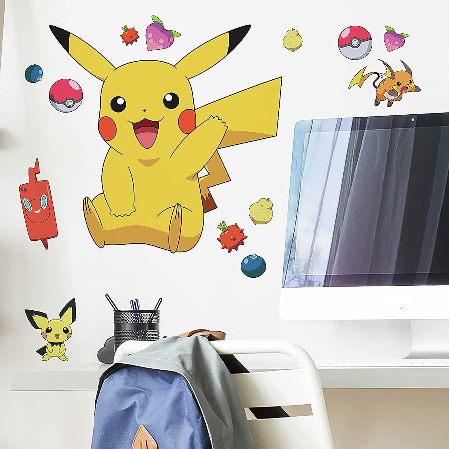 RoomMates RMK4821GM Pikachu Giant Peel and Stick Wall Decals Children ...