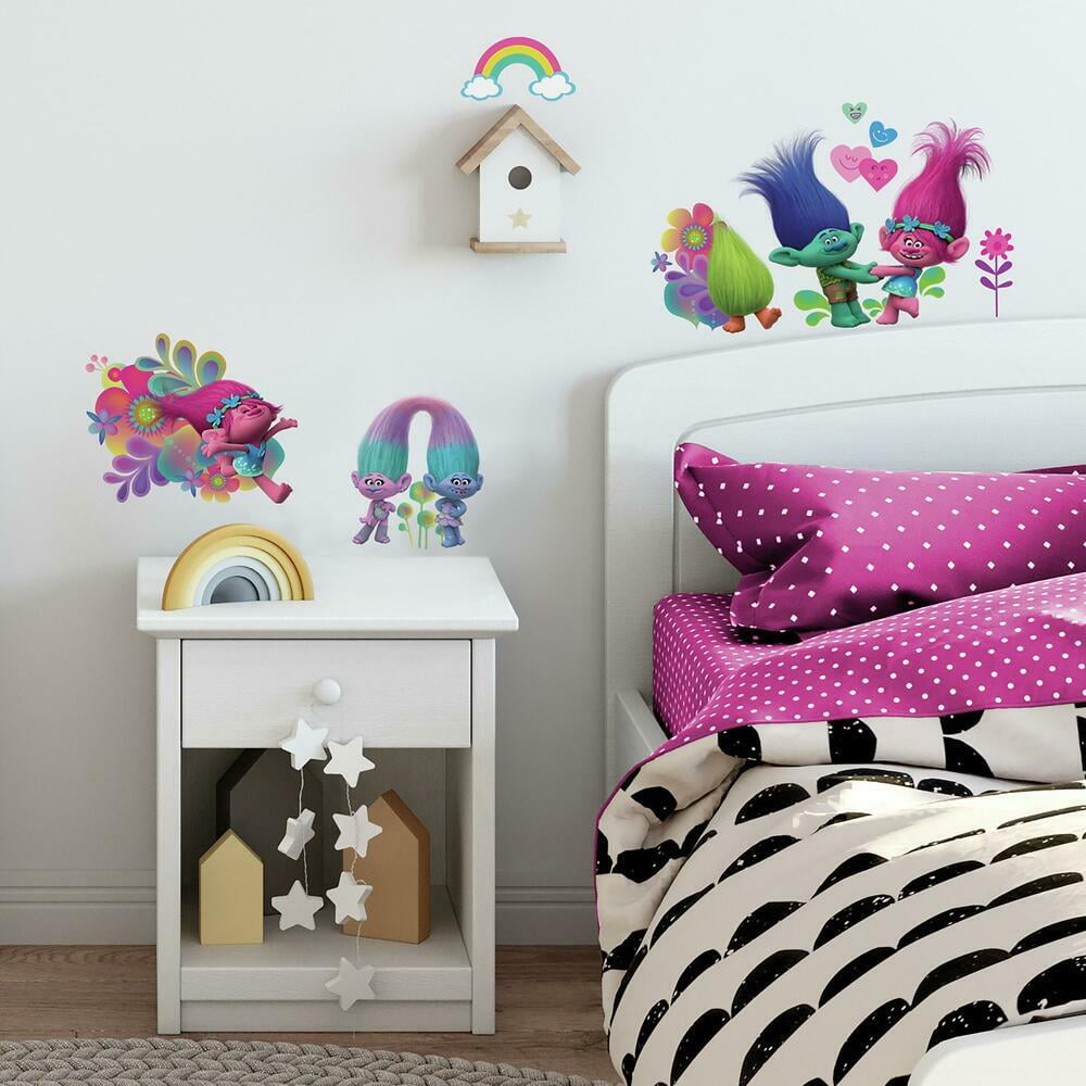 RoomMates Trolls Movie Peel and Stick Wall Decals, 2 pack - Walmart.com