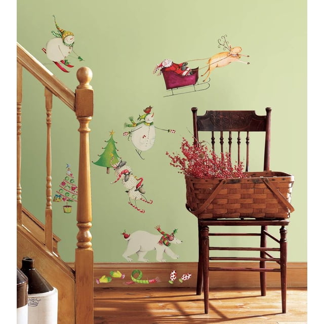 RoomMates Winter Holiday Peel and Stick Wall Decals - Walmart.com