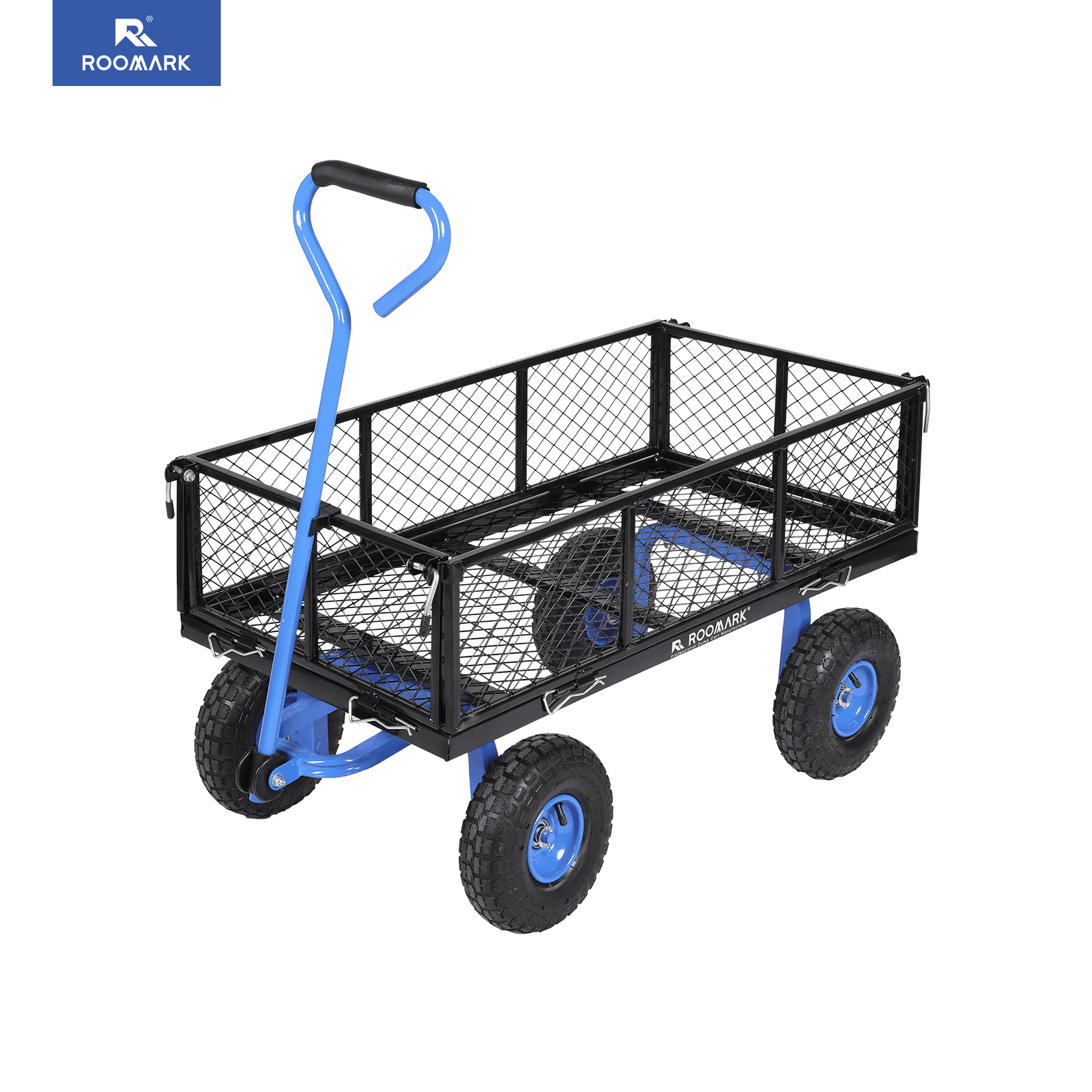 Roomark Mesh Steel Garden Cart, Heavy Duty 900 lbs Capacity, with ...