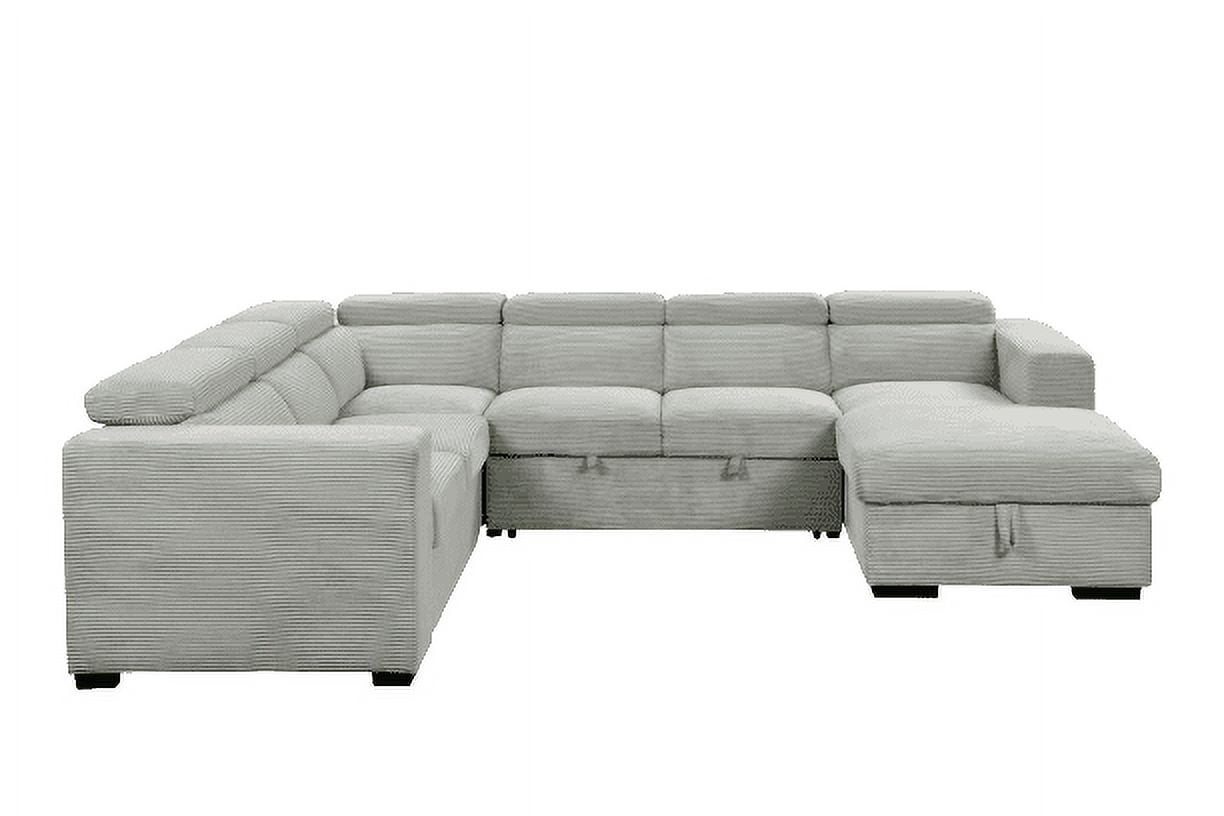 Roomfitters 123" Oversized Modern U-Shaped 7-Seat Sectional Sofa Couch ...