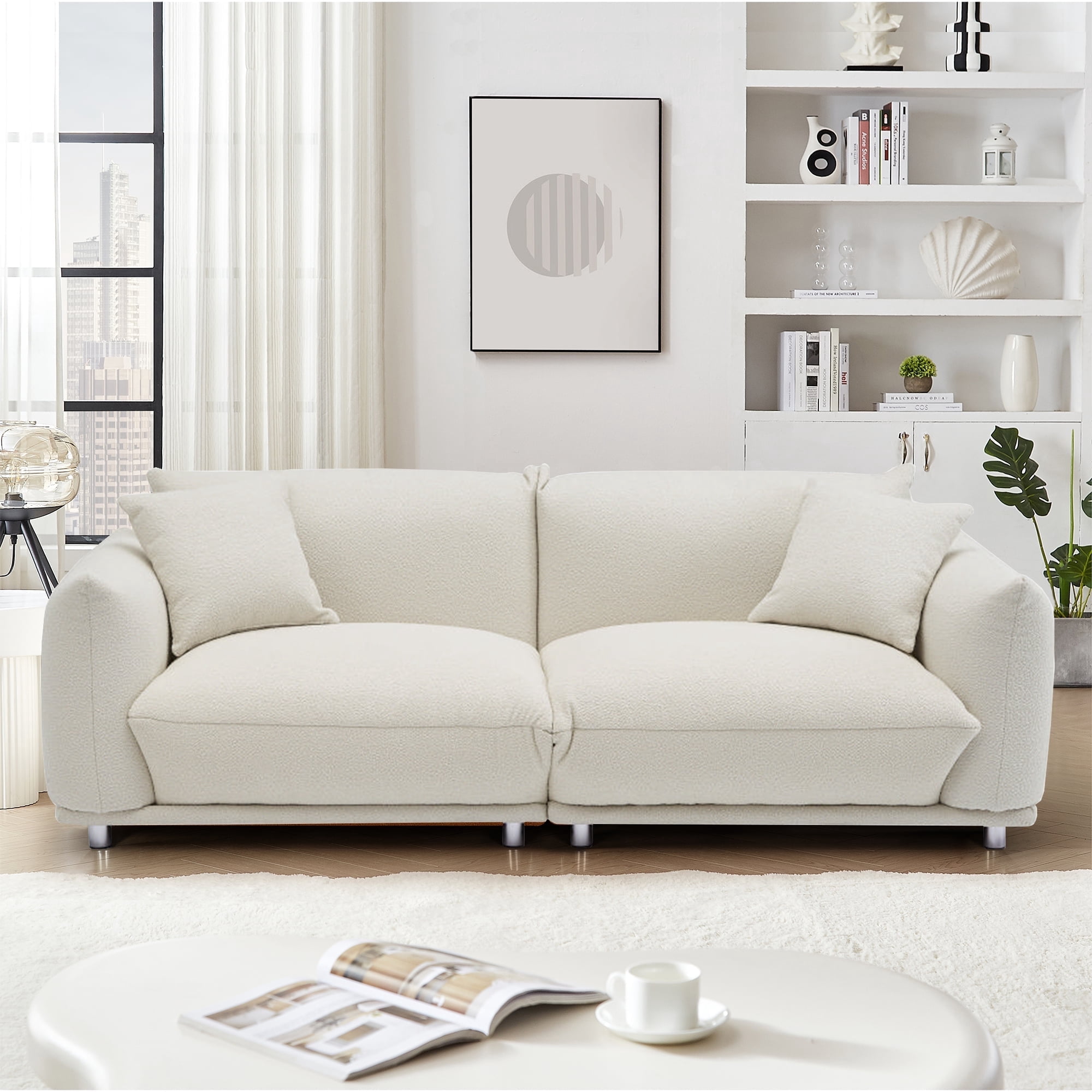Roomfitters Oversized Loveseat Sofa for Living Room –Sherpa Sofa with ...