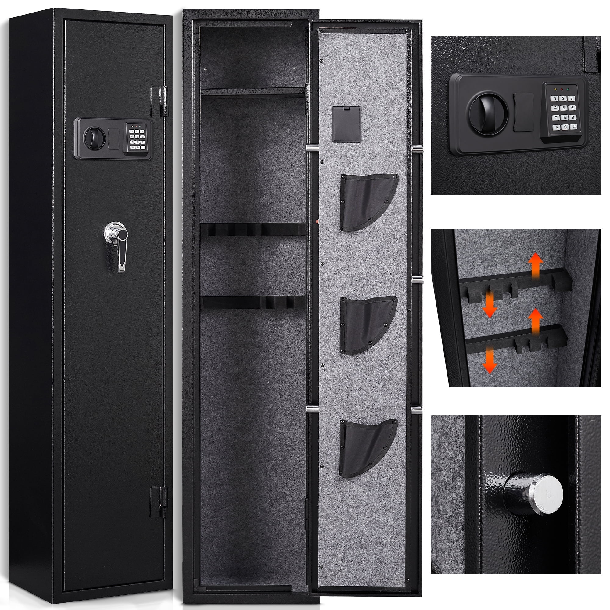 Roomfitters Secure Black 5 Gun Safe for Home Rifles and Pistols: Quick ...