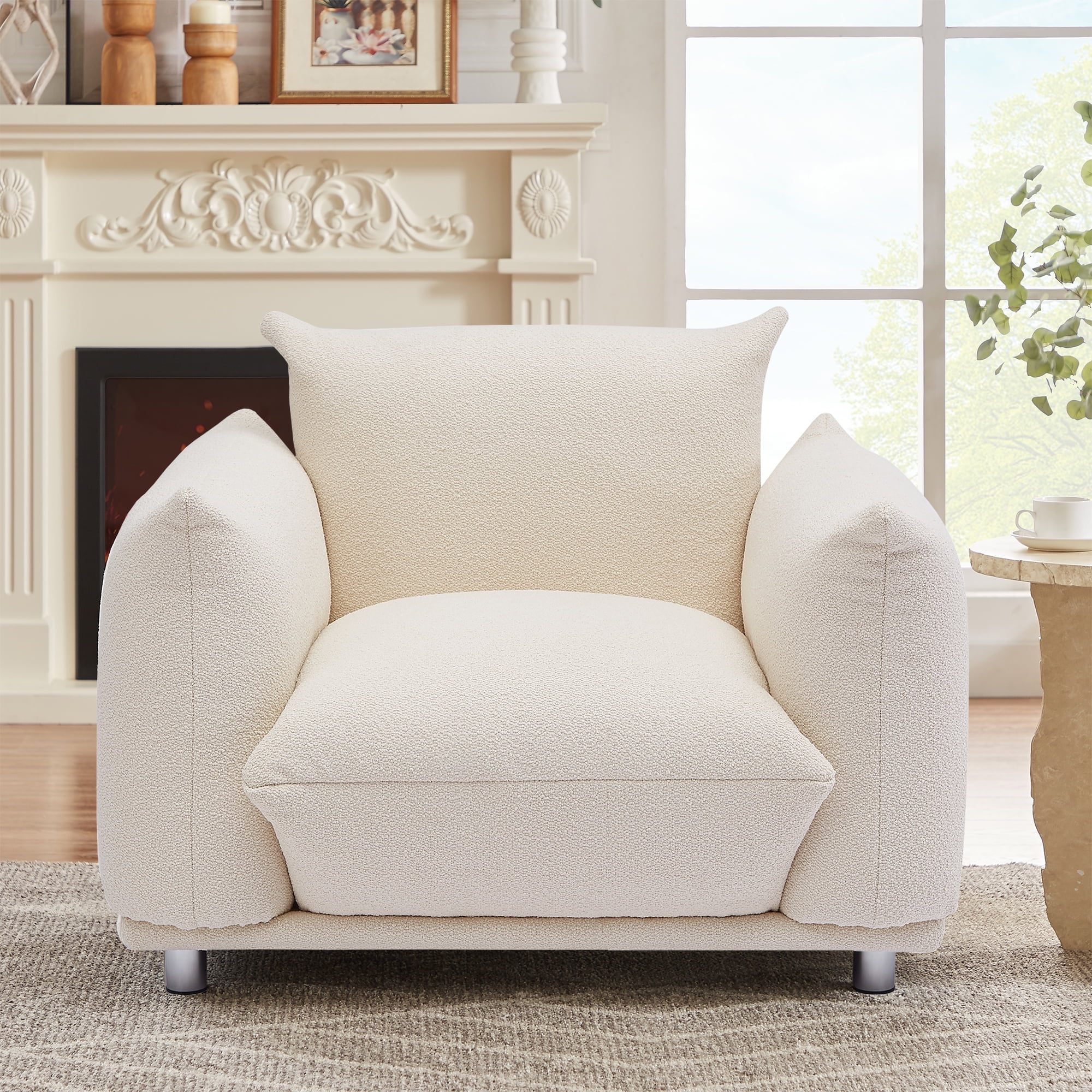 Roomfitters Sherpa Accent Chair Single Sofa 42"W, Cozy Accent Chair for ...