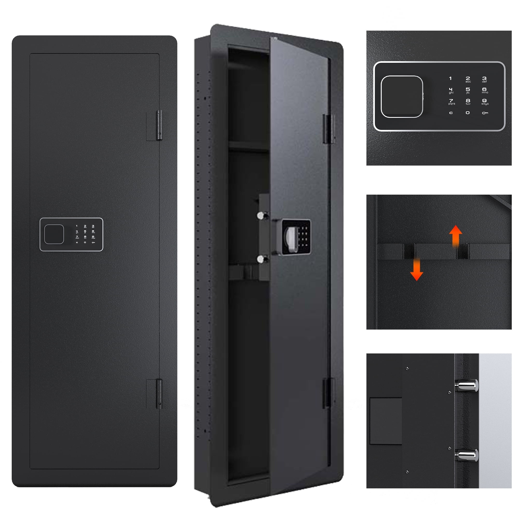 Roomfitters Wall Gun Safe: Quick-Access Rifle Safe with Removable Shelf ...