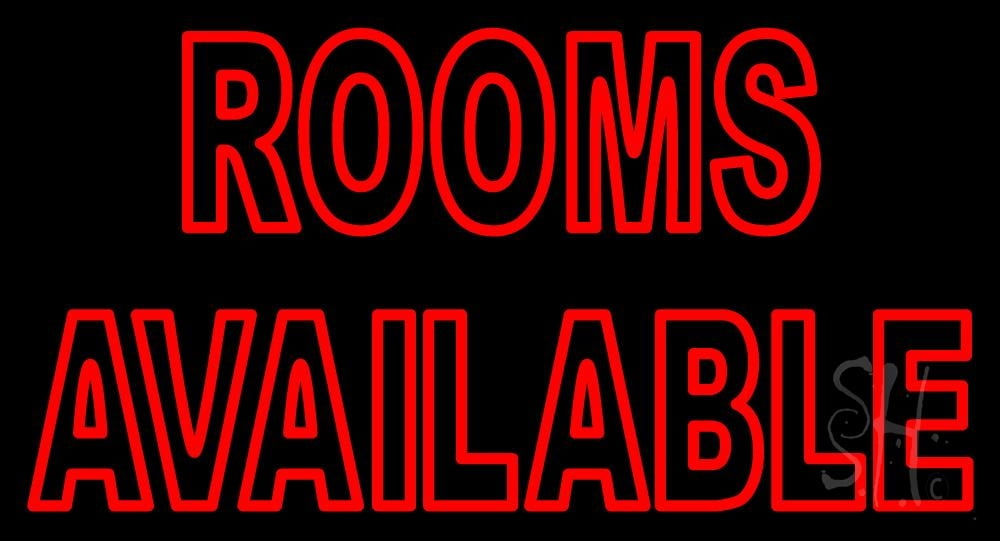 Rooms Available Vacancy LED Neon Sign 20 x 37 - inches, Black Square ...