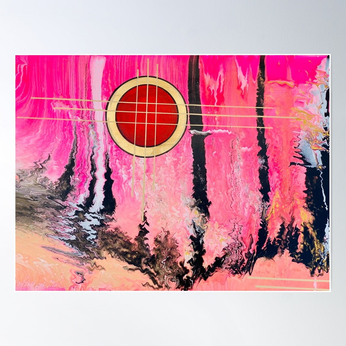 Rooms On Fire Poster Wall Art, Modern Wall Decor For Living Room ...